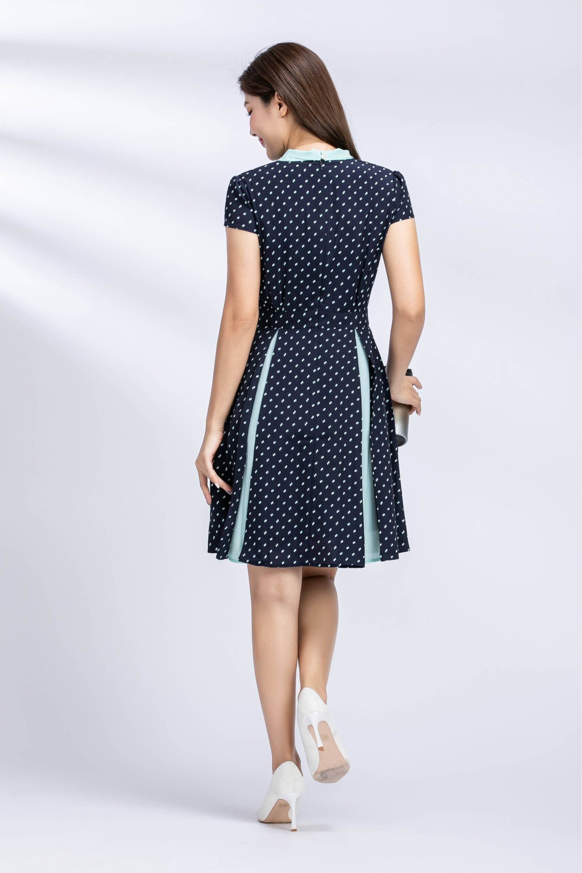 S1329DRJ-Contrast Color Dress W/Tie